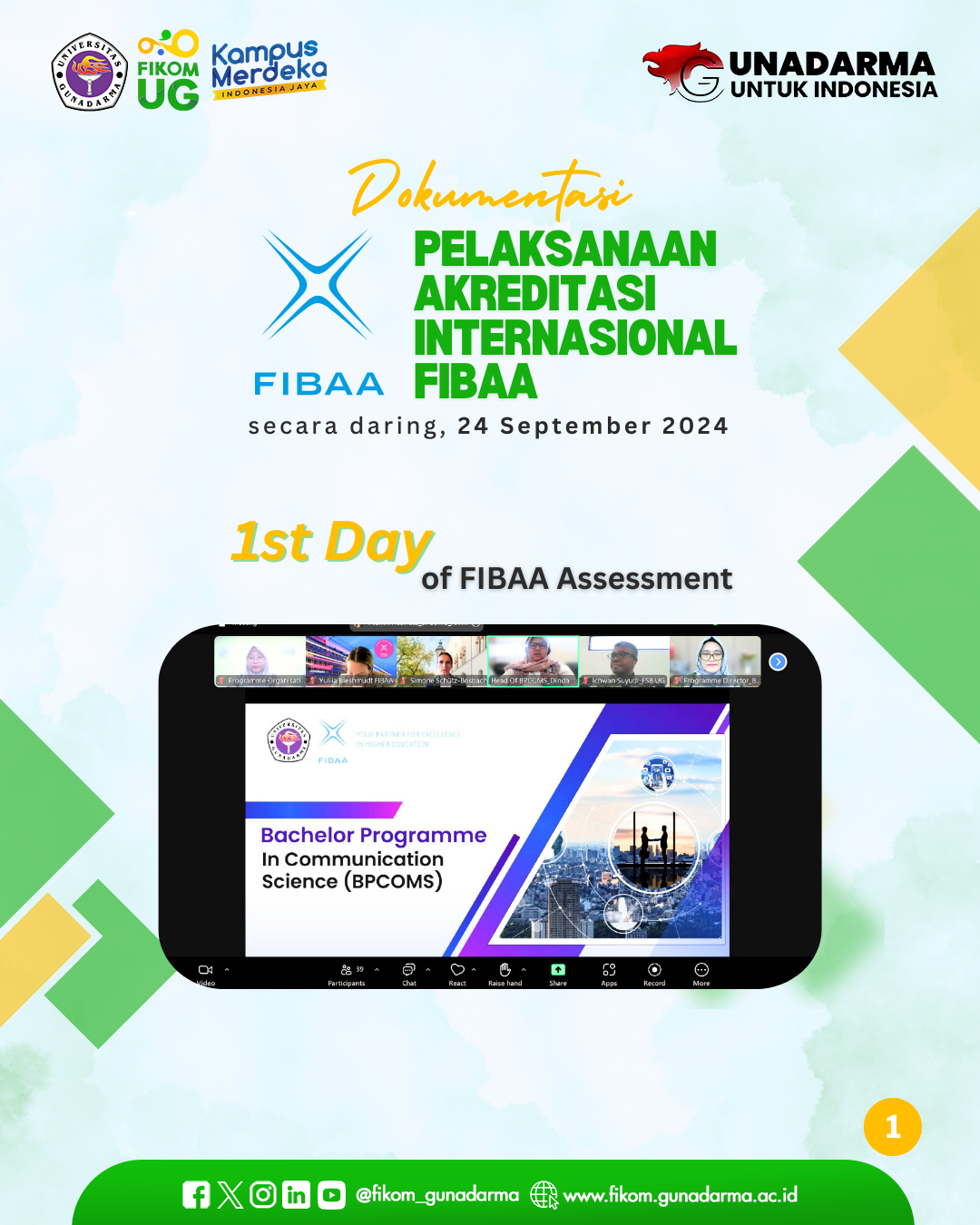 HARI PERTAMA PELAKSANAAN AKREDITASI INTERNASIONAL FIBAA – Ilmu Komunikasi