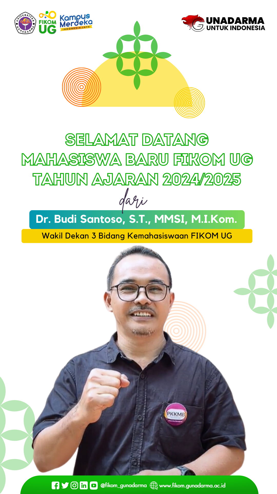 GREETINGS FROM THE VICE-DEAN OF STUDENT AFFAIRS, FIKOM UG, TO NEW ...